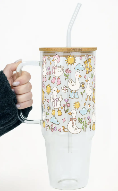 Cutie Cottage-Core Spring Goose 40oz Plastic Tumber with Lid & Straw ...